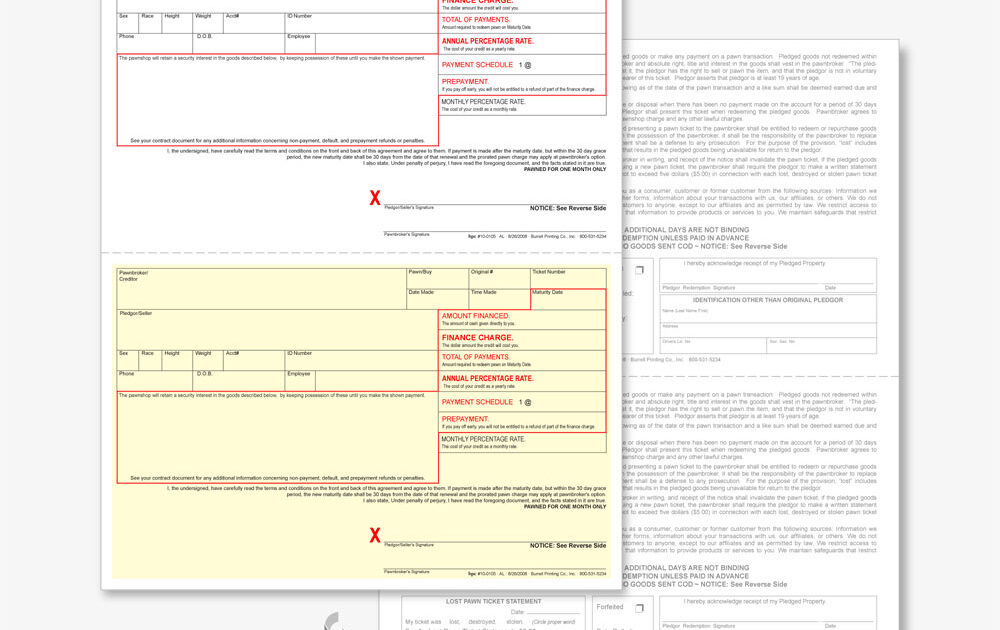 Alabama (Pawn Manager) Laser Pawn Ticket